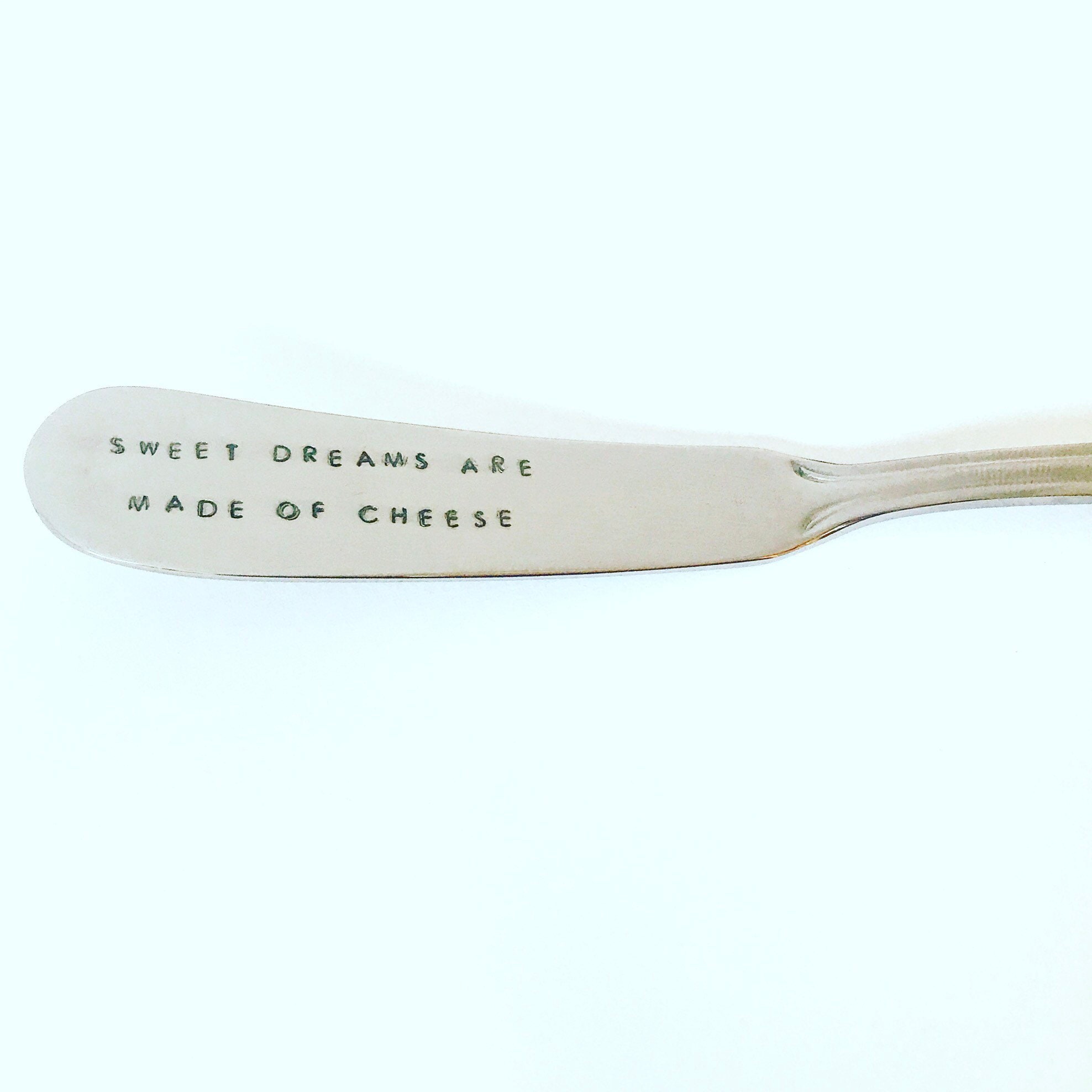 Hand Stamped Cheese Knife / Hand Stamped Knife / Hand Stamped Spreader ...