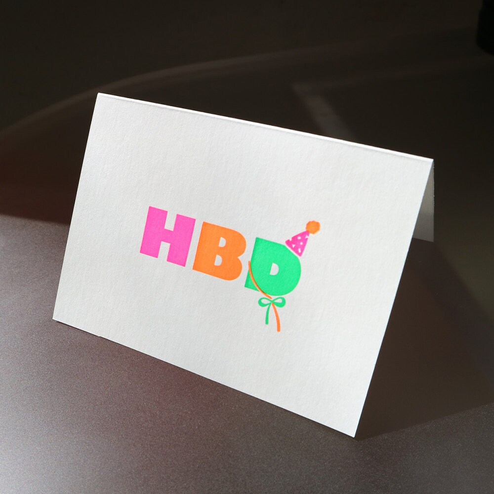 Buy HBD Happy Birthday Letterpress Card Online in India - Etsy