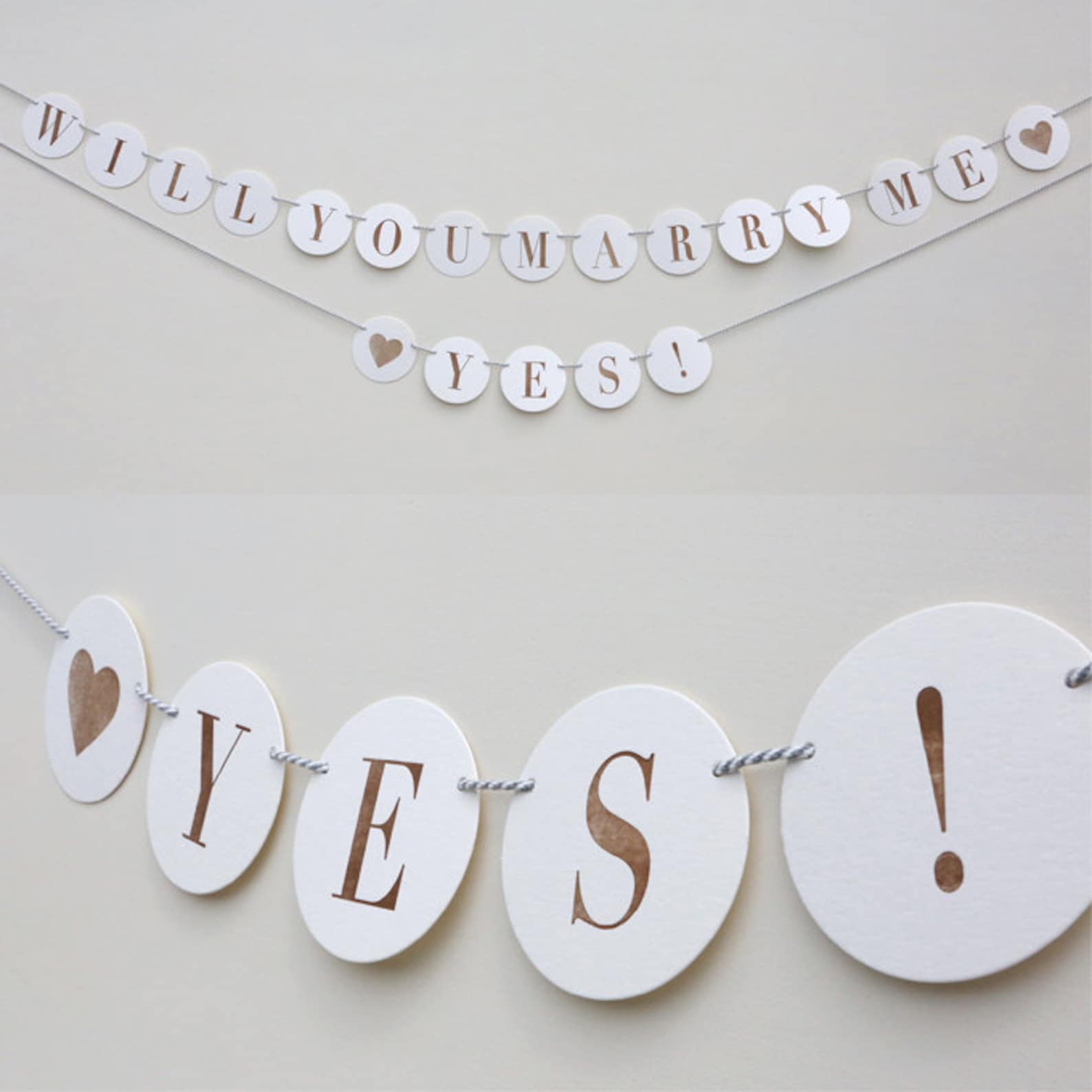 Will You Marry Me Yes Letterpress Garland Banner Bunting Etsy