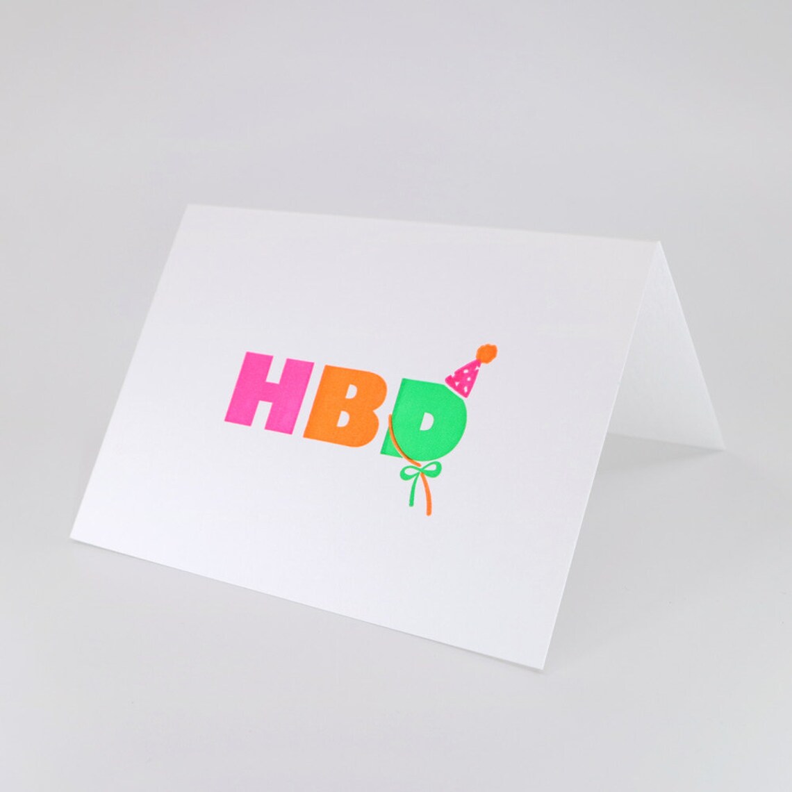 HBD Happy Birthday Letterpress Card - Etsy