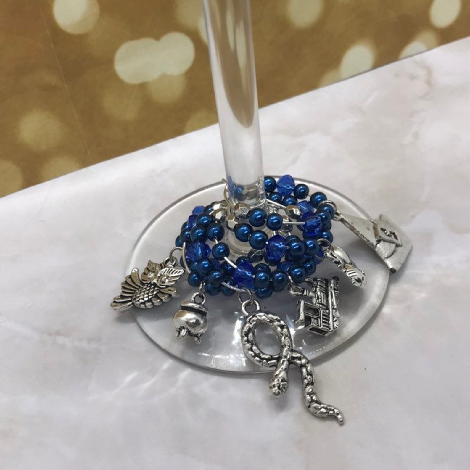 Witch, Wizard, Wizard Decor, Magic Themed Wine Glass Charms, Set of 6 ...