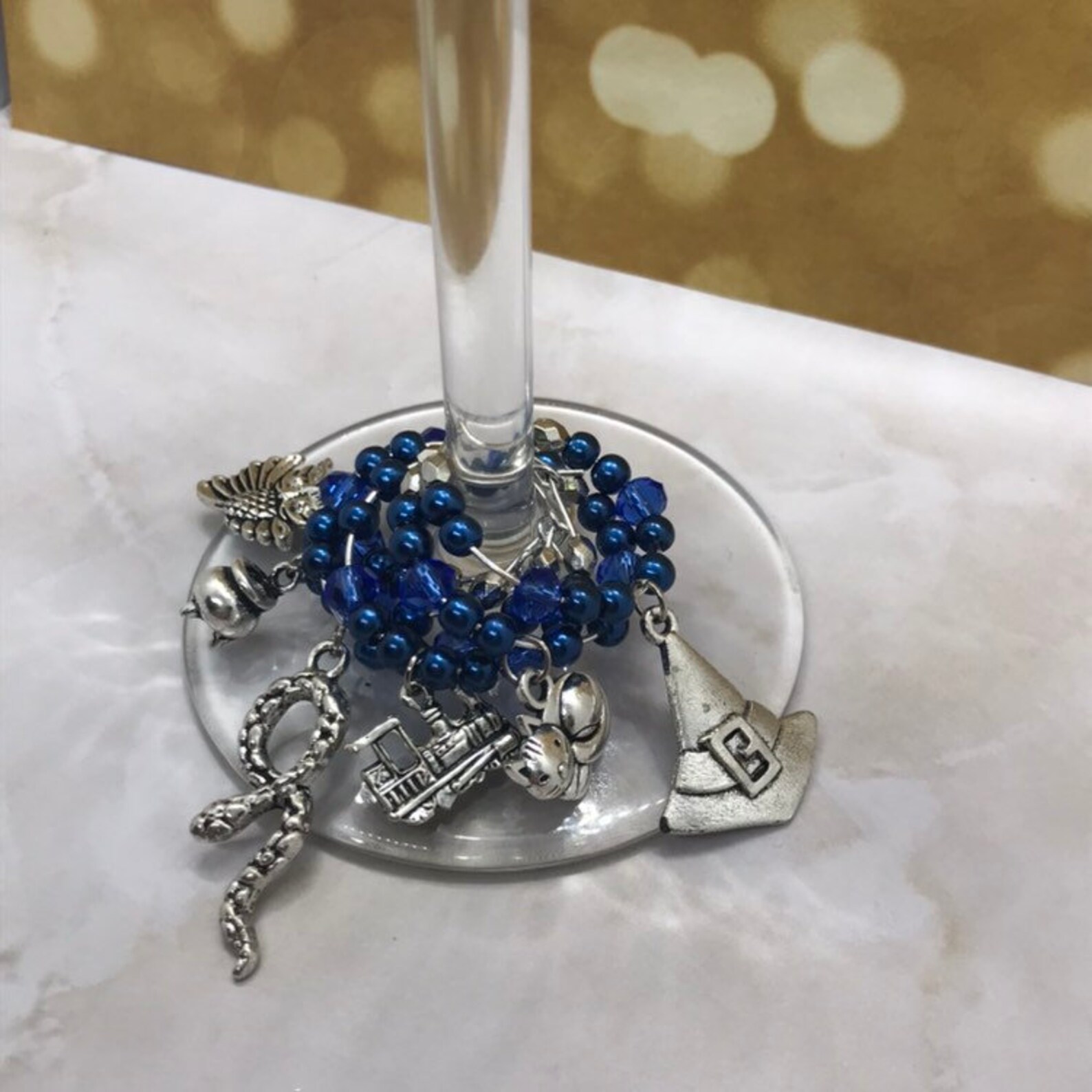 Witch, Wizard, Wizard Decor, Magic Themed Wine Glass Charms, Set of 6 ...