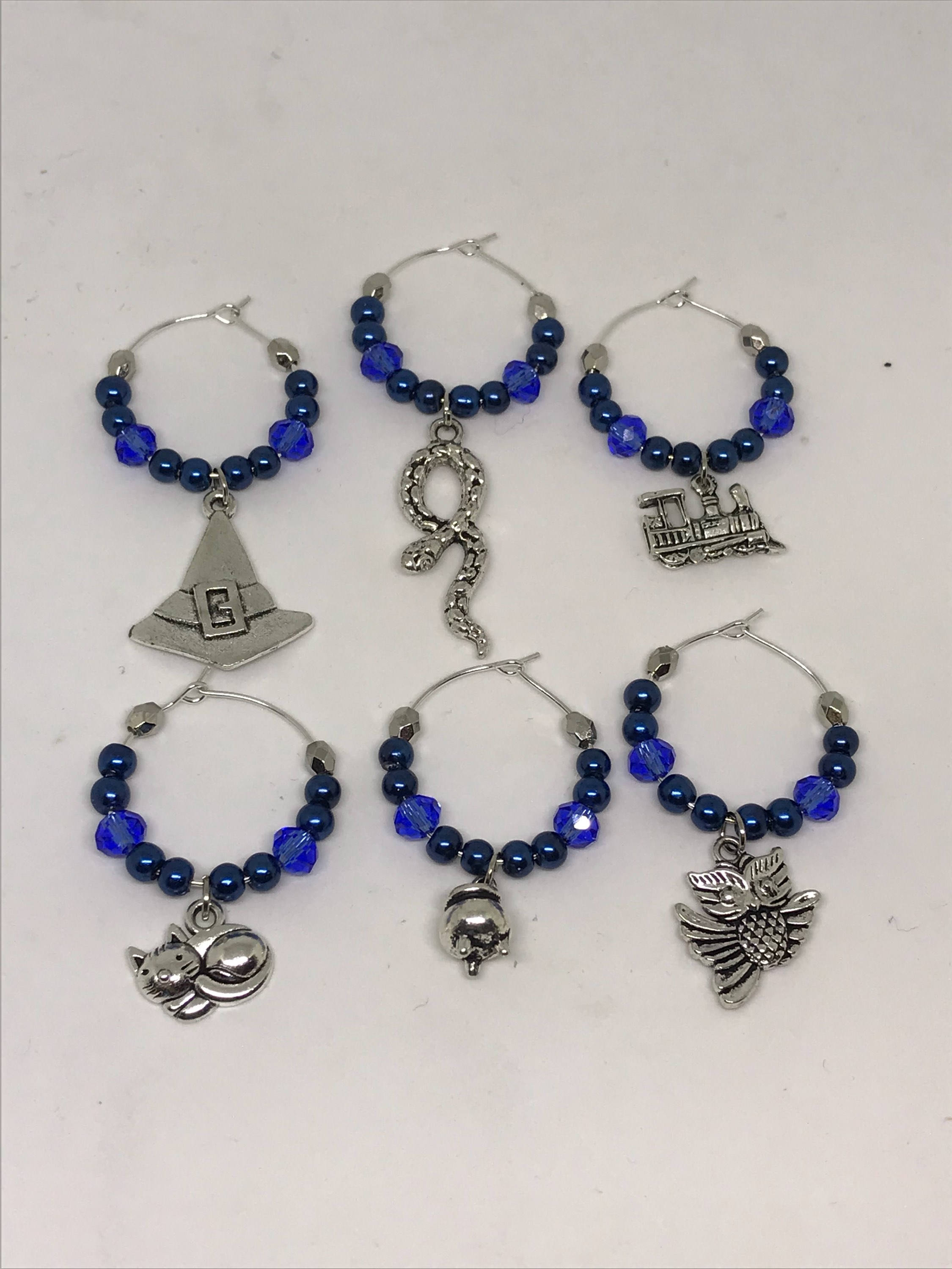 Witch Wizard Wizard Decor Magic Themed Wine Glass Charms - Etsy