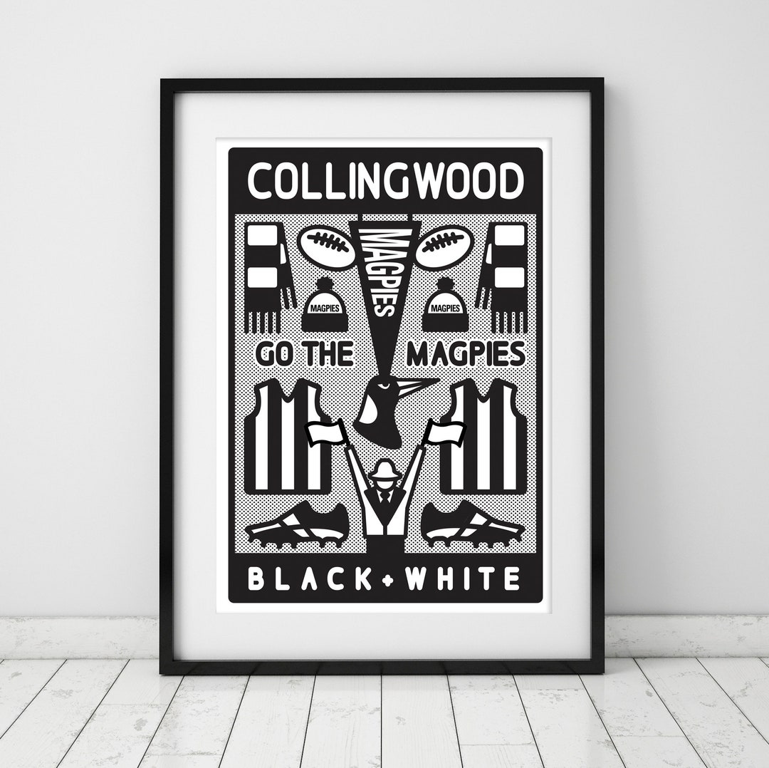 Retro, Collingwood, Collingwood Print, Magpies, Football Art, Footy Art ...