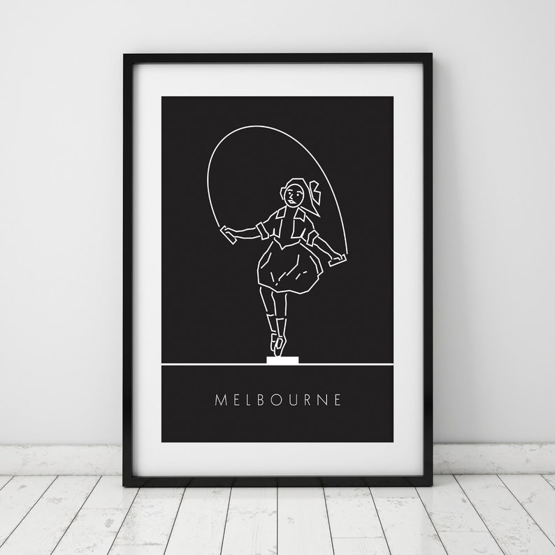 Skipping Girl Vinegar Melbourne A4 Print Australia Iconic Etsy