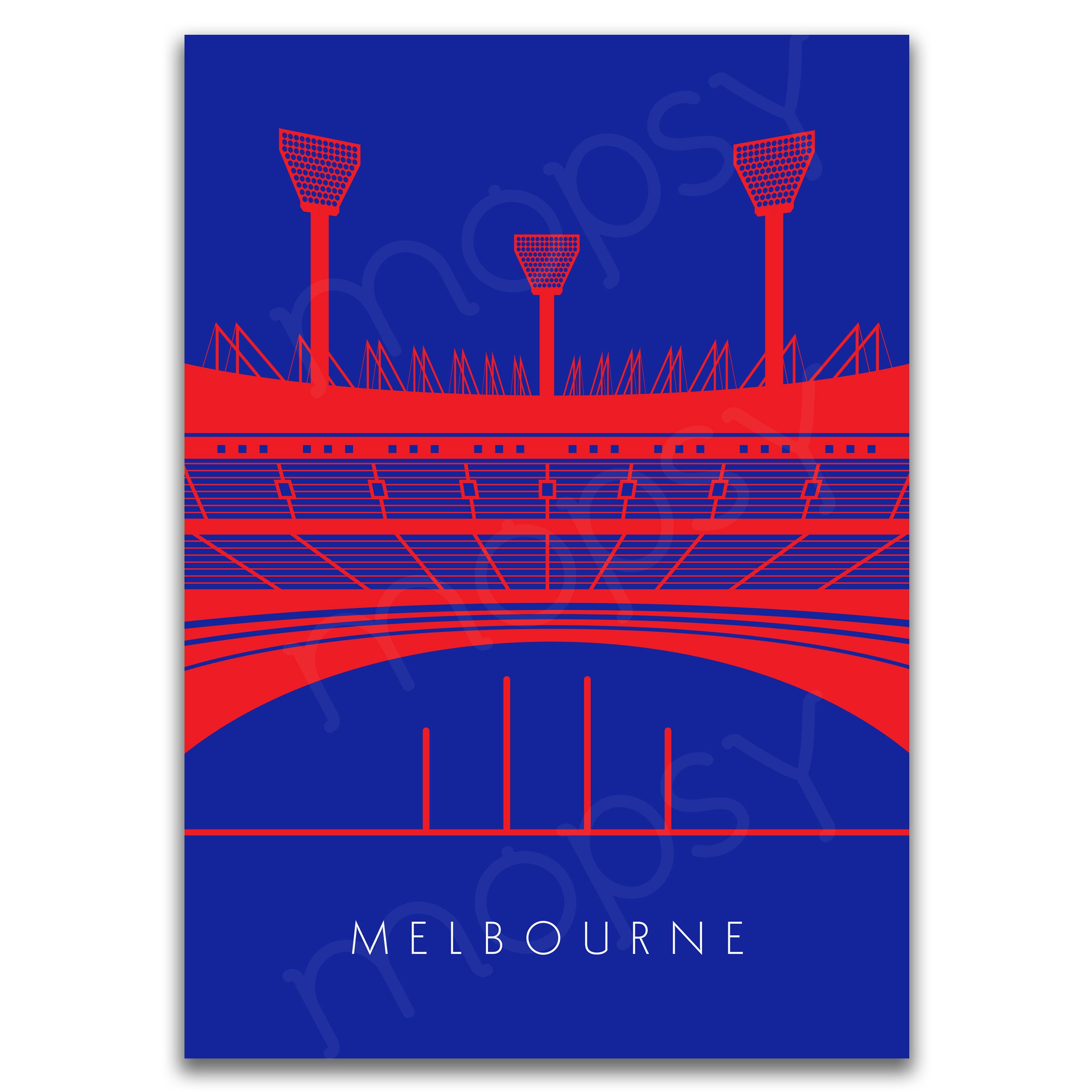 Mcg, Melbourne, Demons, Football Art, Footy Art, Footy Print, Aussie ...