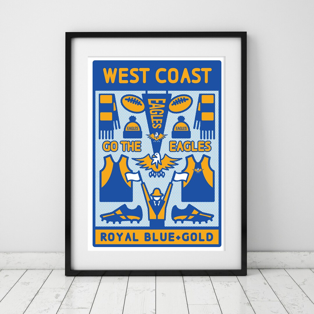 Retro, West Coast, Eagles, Footy Art, Footy Art, Footy Print, Aussie ...