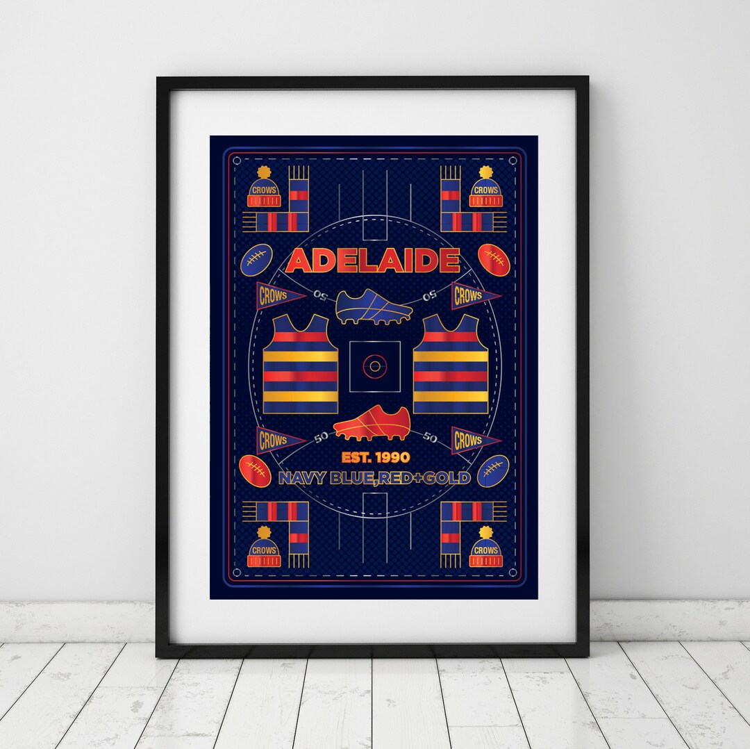 Deluxe, Adelaide Crows, Adelaide, Football Art, Footy Art, Footy Print ...