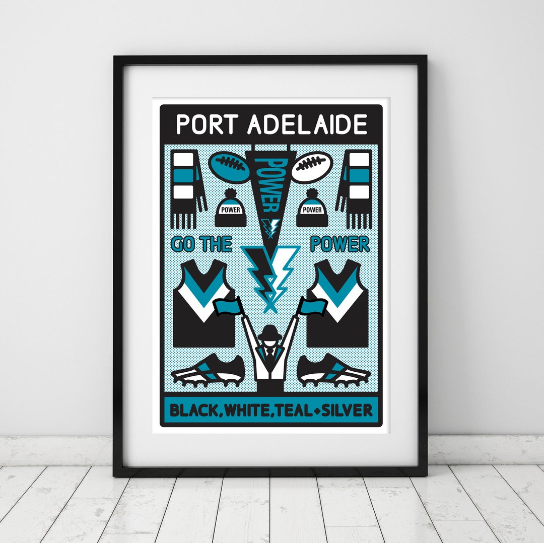 Retro, Port Adelaide, Adelaide, Power, Football Art, Footy Art, Footy ...
