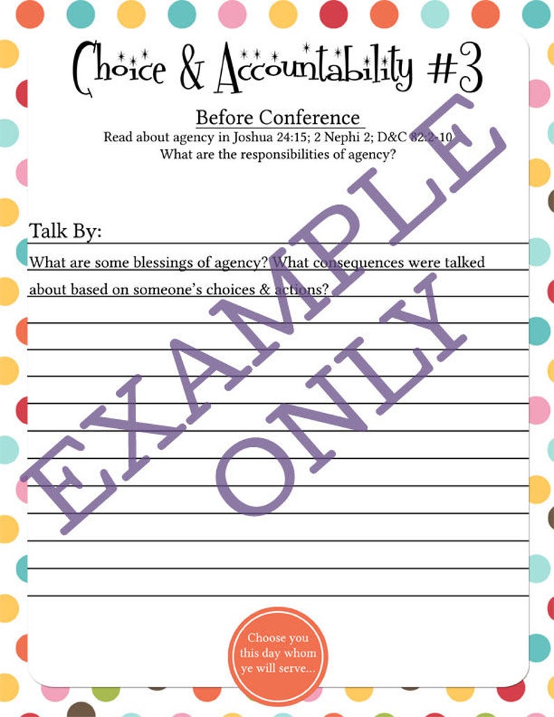 YW Personal Progress General Conference Packet #1 - Etsy