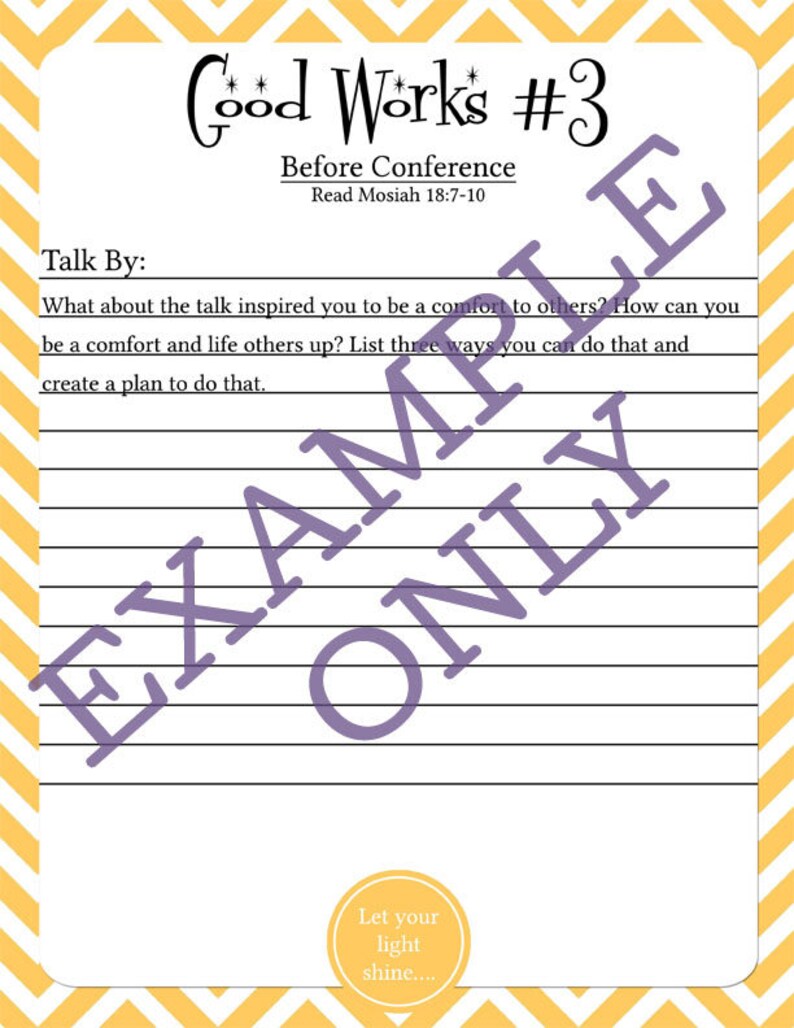 YW Personal Progress General Conference Packet #1 - Etsy