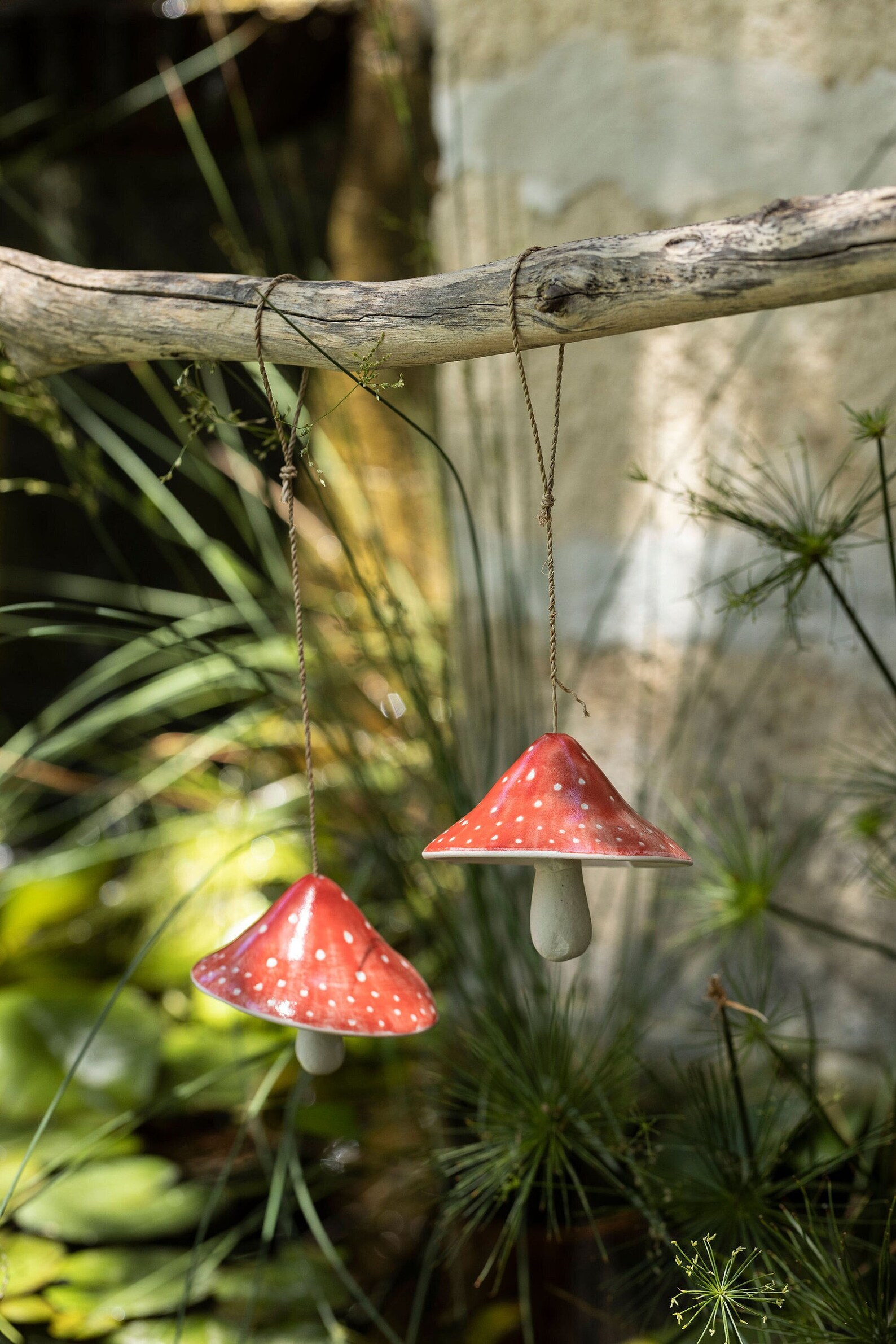 Handmade Ceramic Mushroom Bell, Hanging Clay Bell, Pottery Garden Bell ...