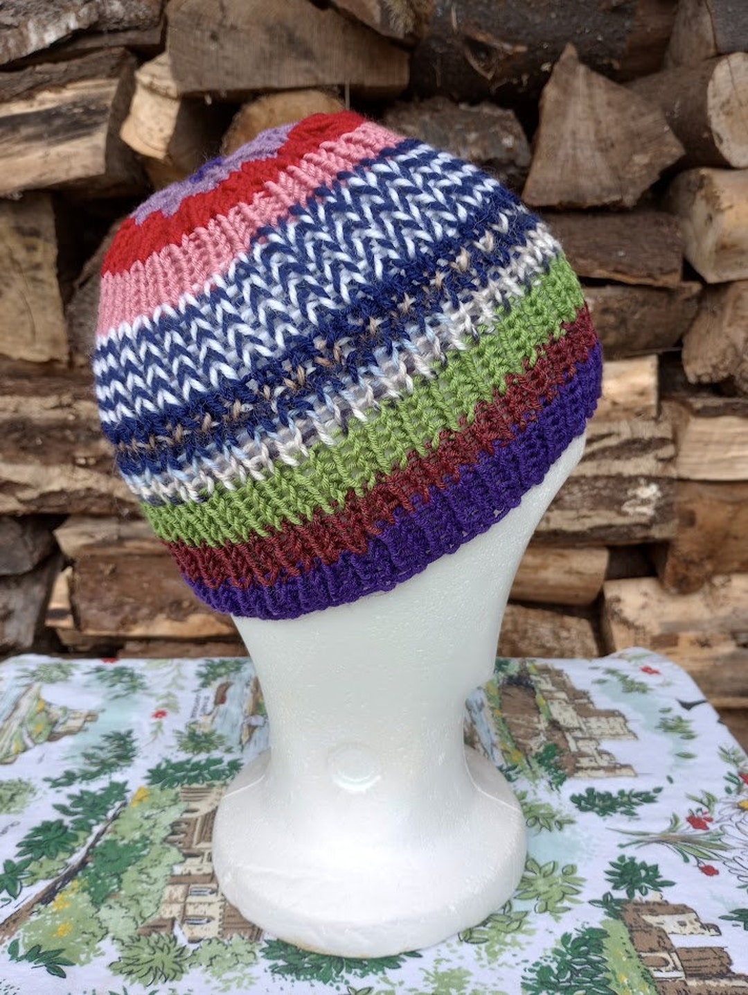 Hand Made Unique Merino Wool Skull Cap/beanie number 8 See Other ...