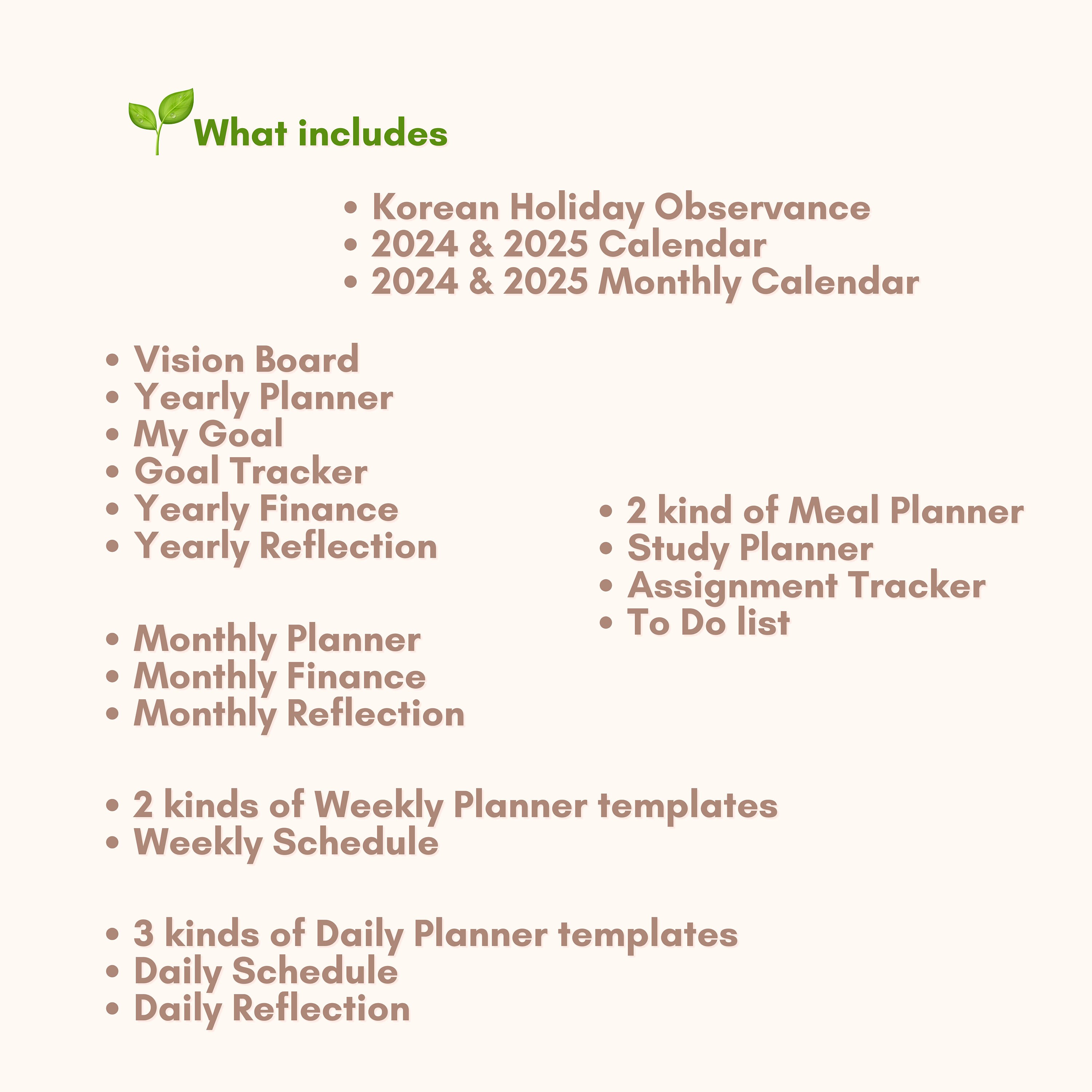 2024 & 2025 Printable Korean Planner Bundle With Learning Korean ...