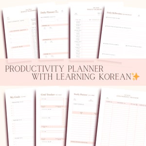 12 Printable Productivity Planner Templates With Learning Korean L ...