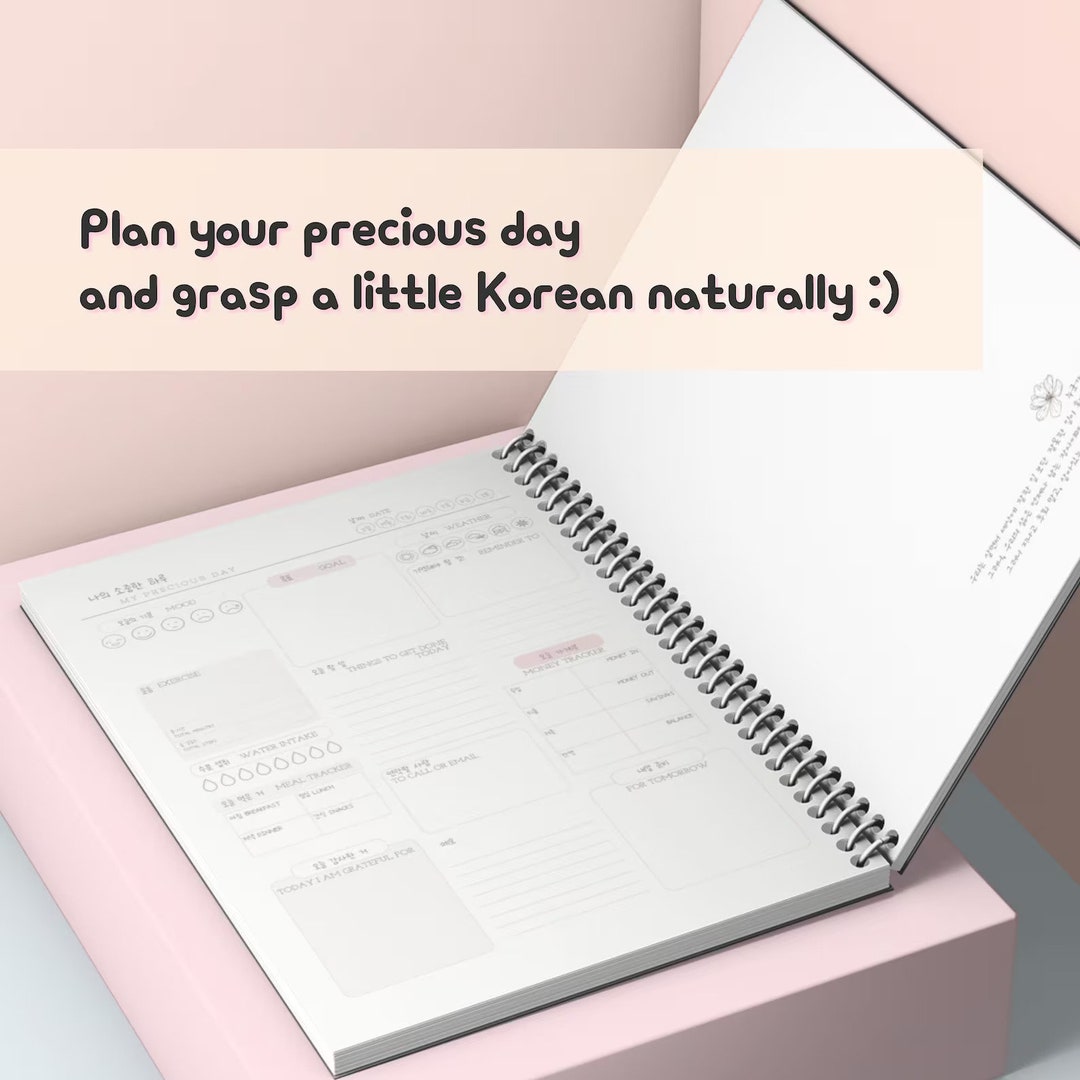 Korea Planner Notebook Undated With Learning Korean Calendar Korea ...