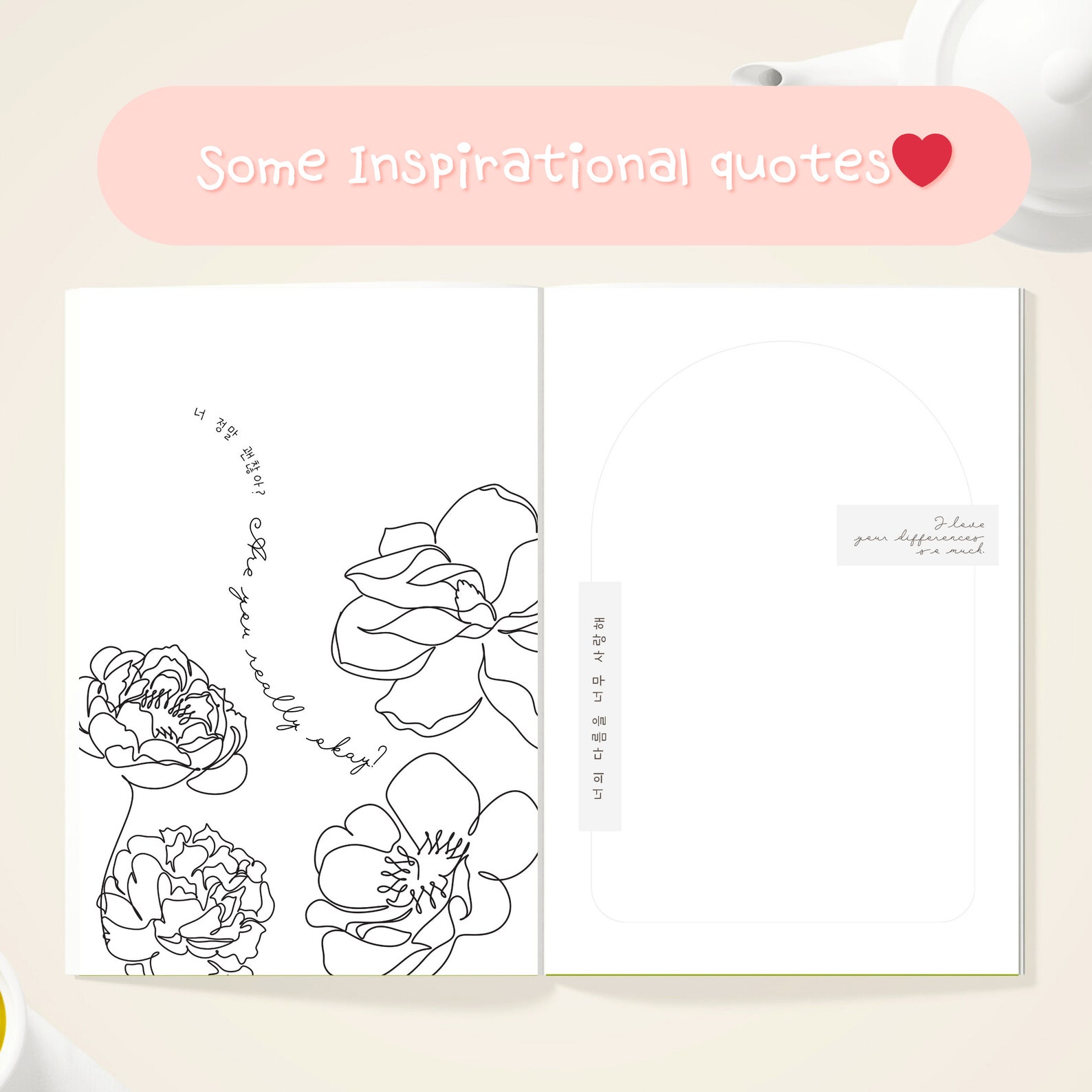Some Korean Notebook With K-drama Lines, Learning Korean Naturally ...