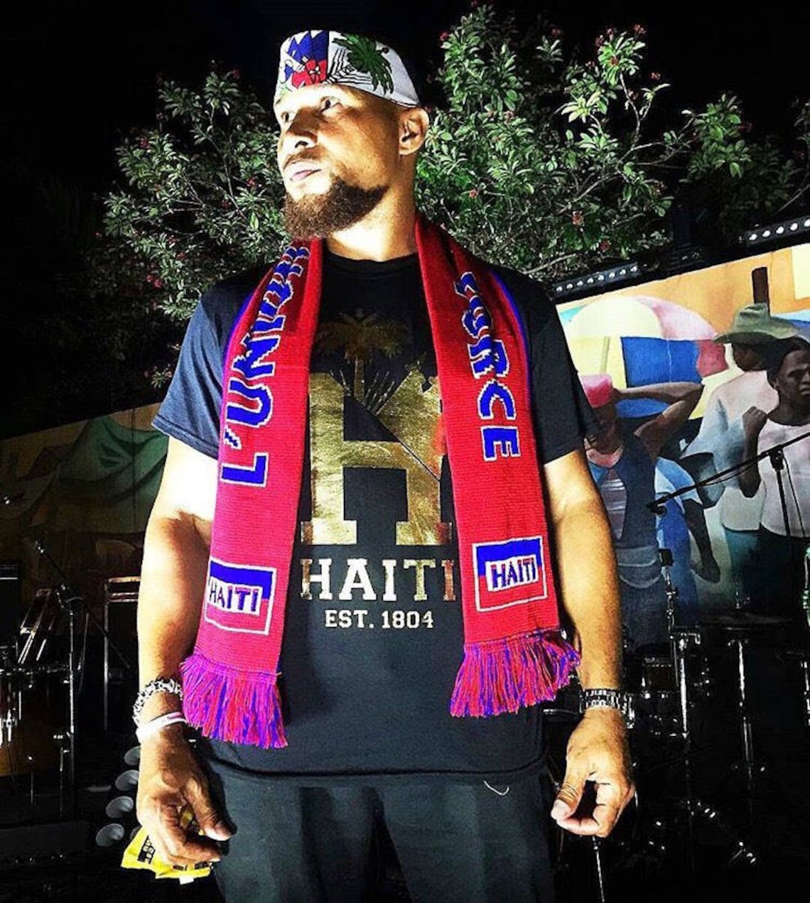 Haiti/haitian Flag Scarf - "l'union Fait La Force" - Etsy