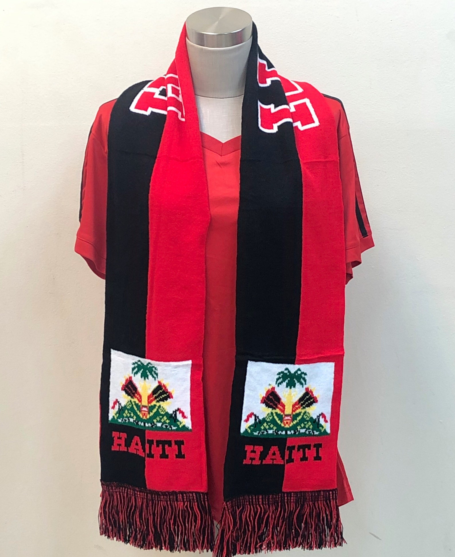 Red & Black Haiti/haitian 1964 Flag Scarf Retro | Etsy