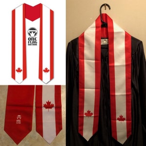 Country Flag Graduation Stole/sash - Canadian Canada - Etsy