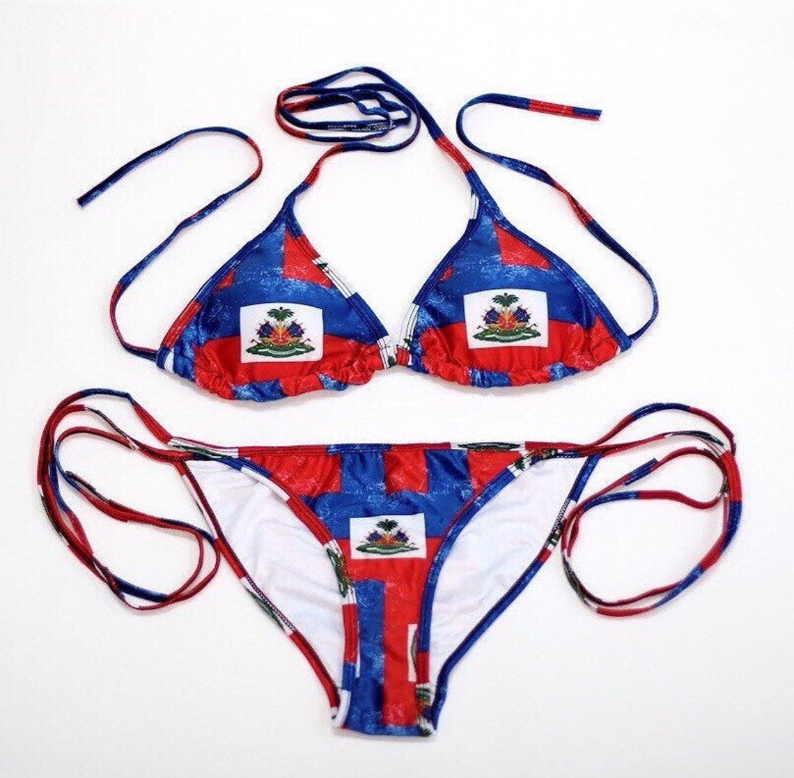 Haitian Flag Bikini Set - Etsy