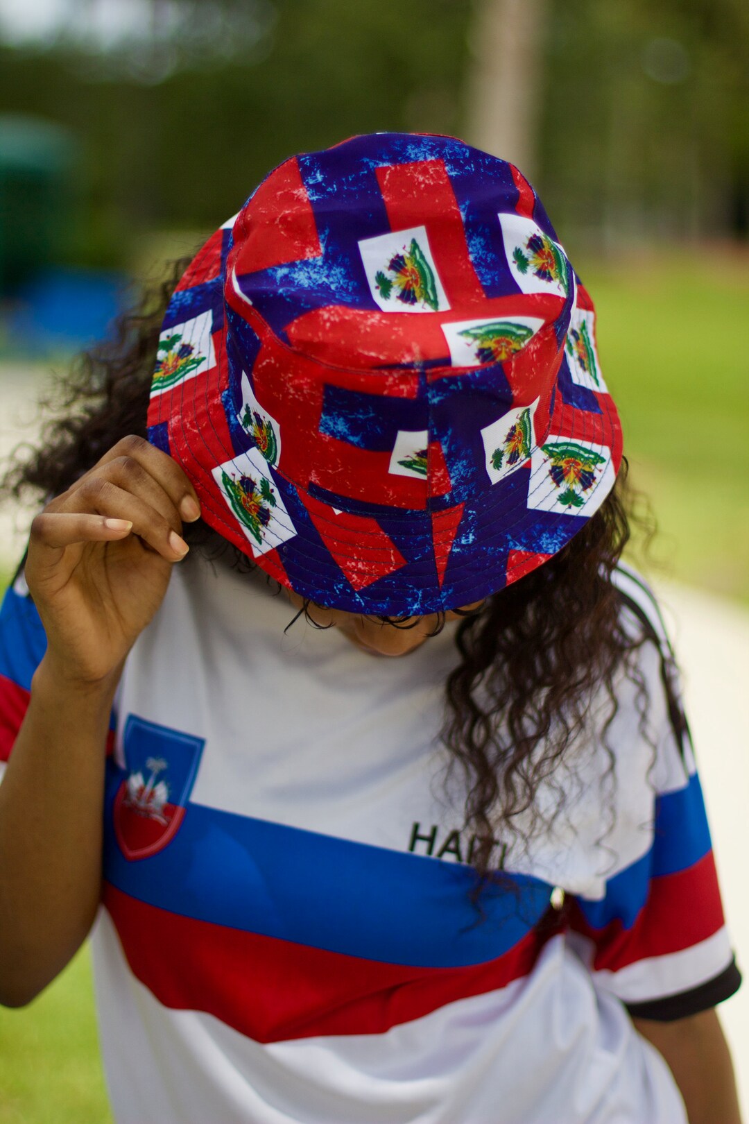 New Haitian Flag Pattern Bucket Hat unisex - Etsy