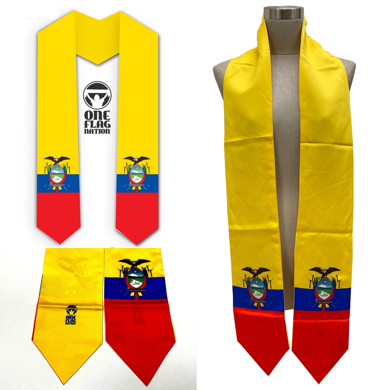 Country Flag Graduation Stole/Sash Ecuador Ecuadorian | Etsy