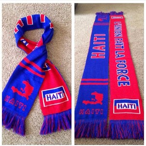 Haiti/haitian Flag Scarf - "l'union Fait La Force" - Etsy