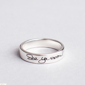 Actual Handwriting Ring / Custom Name Ring / Anniversary Rings ...