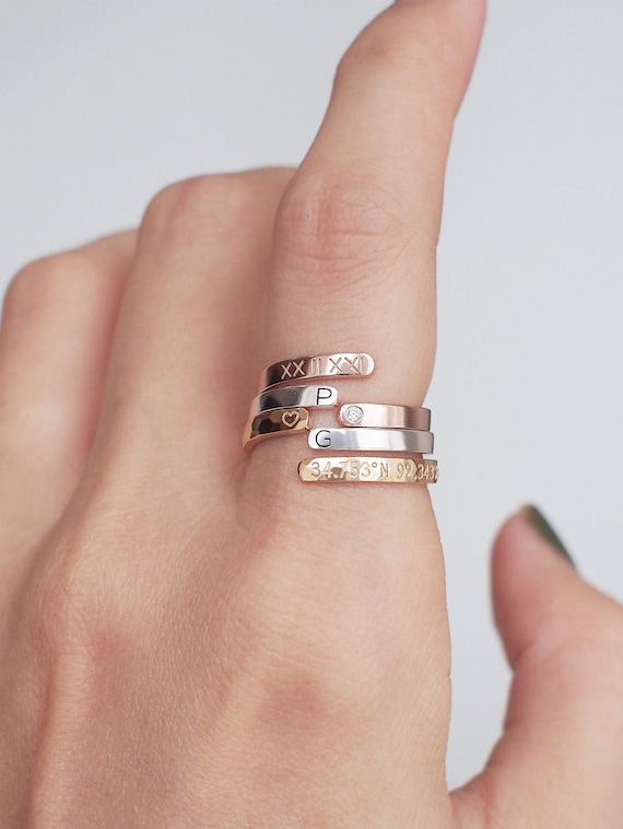Personalized Ring Minimal Ring Stacking Ring Layered | Etsy