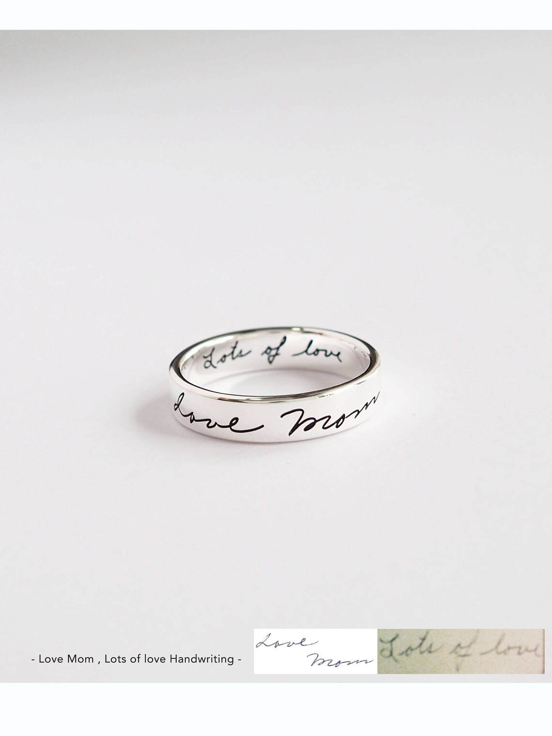 Actual Handwriting Ring / Custom Name Ring / Anniversary Rings - Etsy