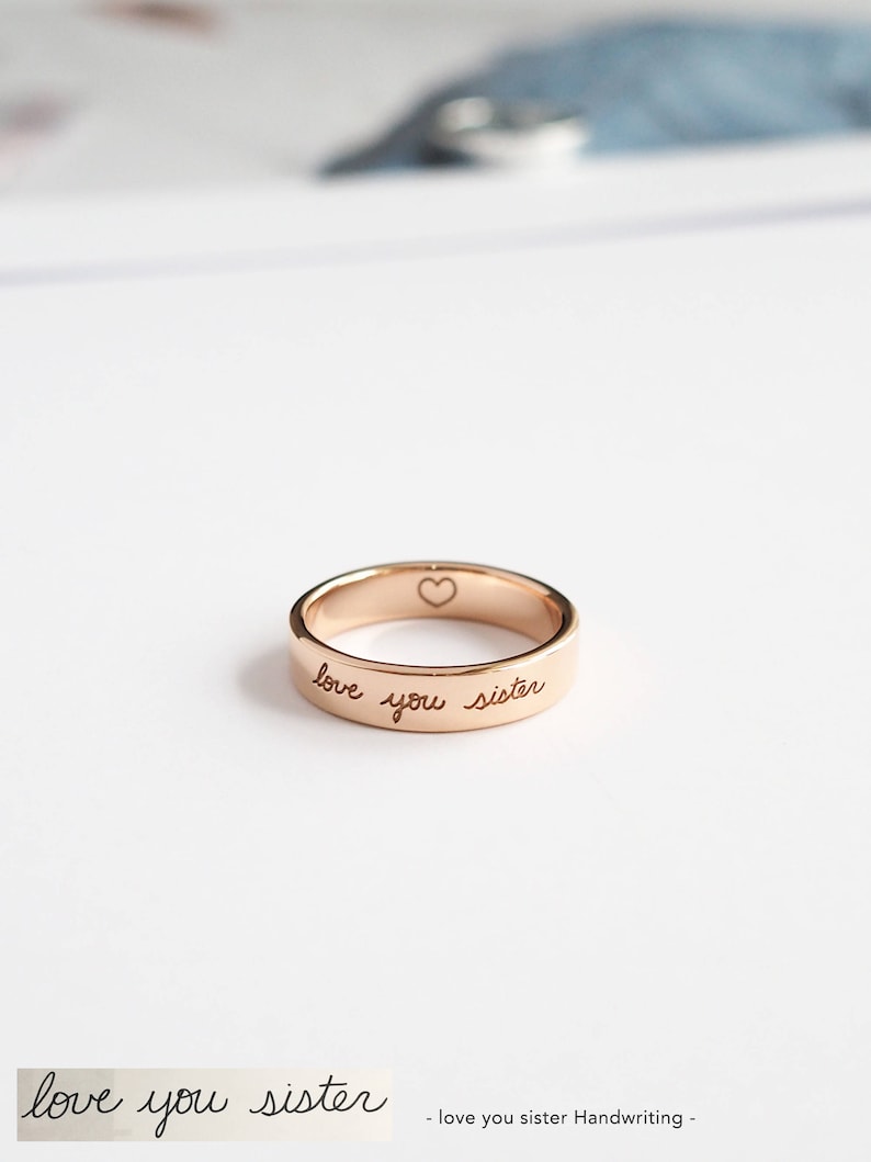 Actual Handwriting Ring / Custom Name Ring / Anniversary Rings - Etsy