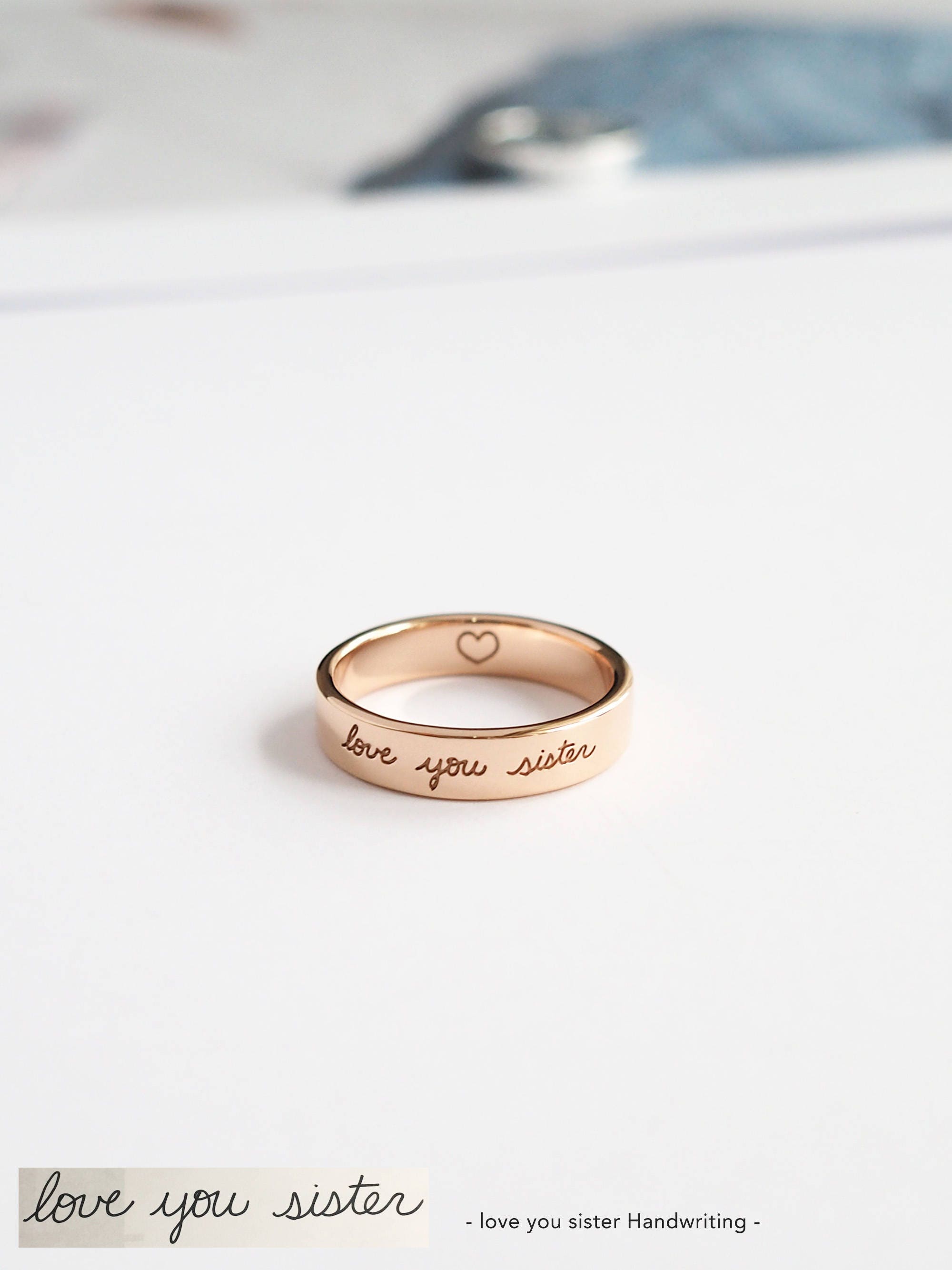 Actual Handwriting Ring / Custom Name Ring / Anniversary Rings - Etsy