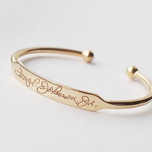 Actual Handwriting Cuff Bracelet / Personalized Cuff / Signature Cuff ...