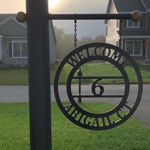 House Address Plaque W/ Street Name Personalized Lamp Post - Etsy