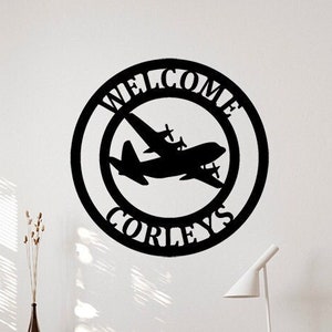 Custom Airplane Metal Sign - Personalized Airplane Decor - Travel ...