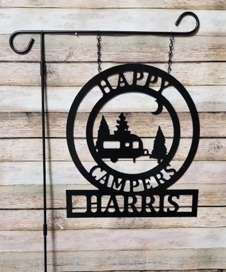 Customized Happy Camper Sign Metal ACM Camping Garden Flag - Etsy
