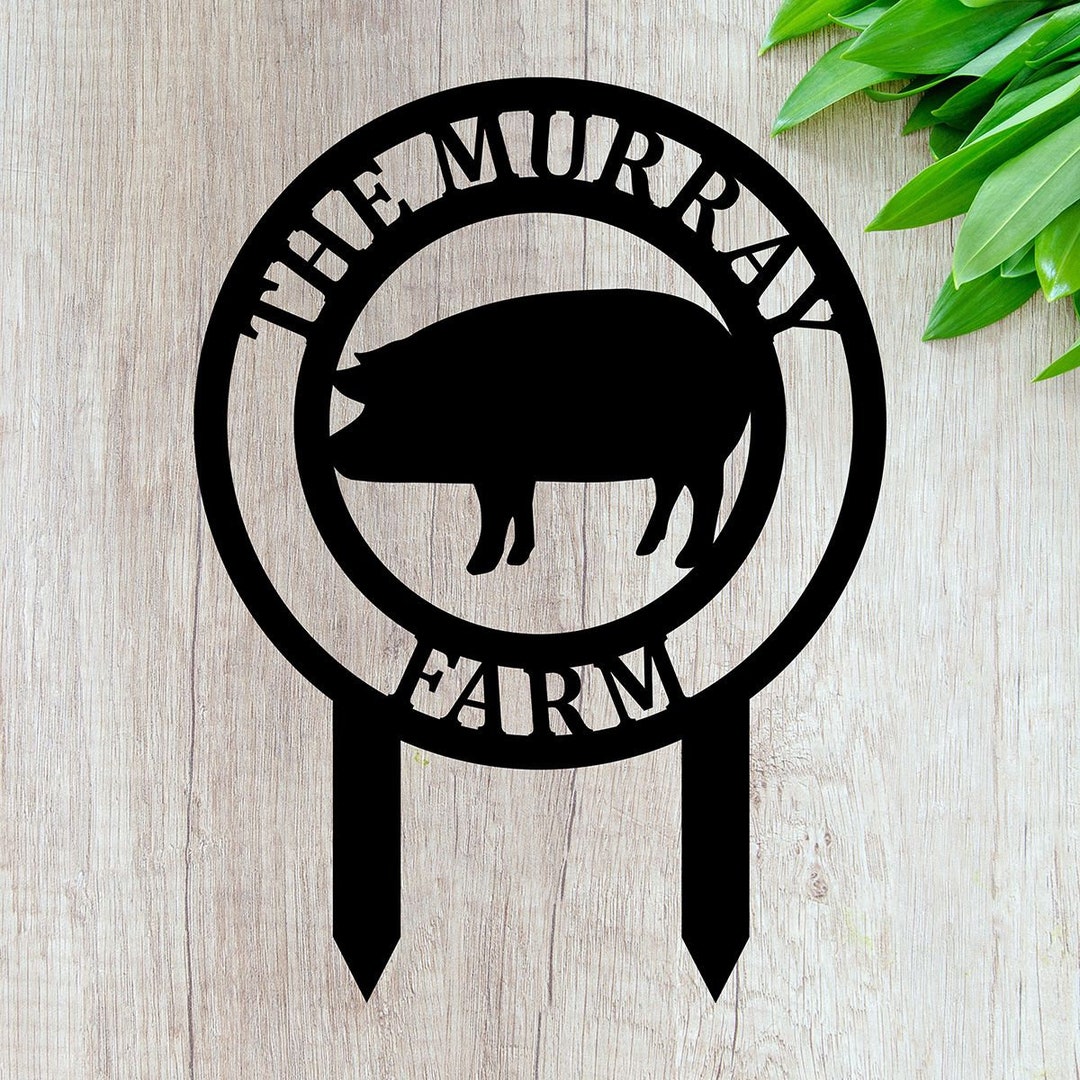 Personalized Pig Decor W Yard Stakes - Perfect Farm. Barn, or Backyard ...