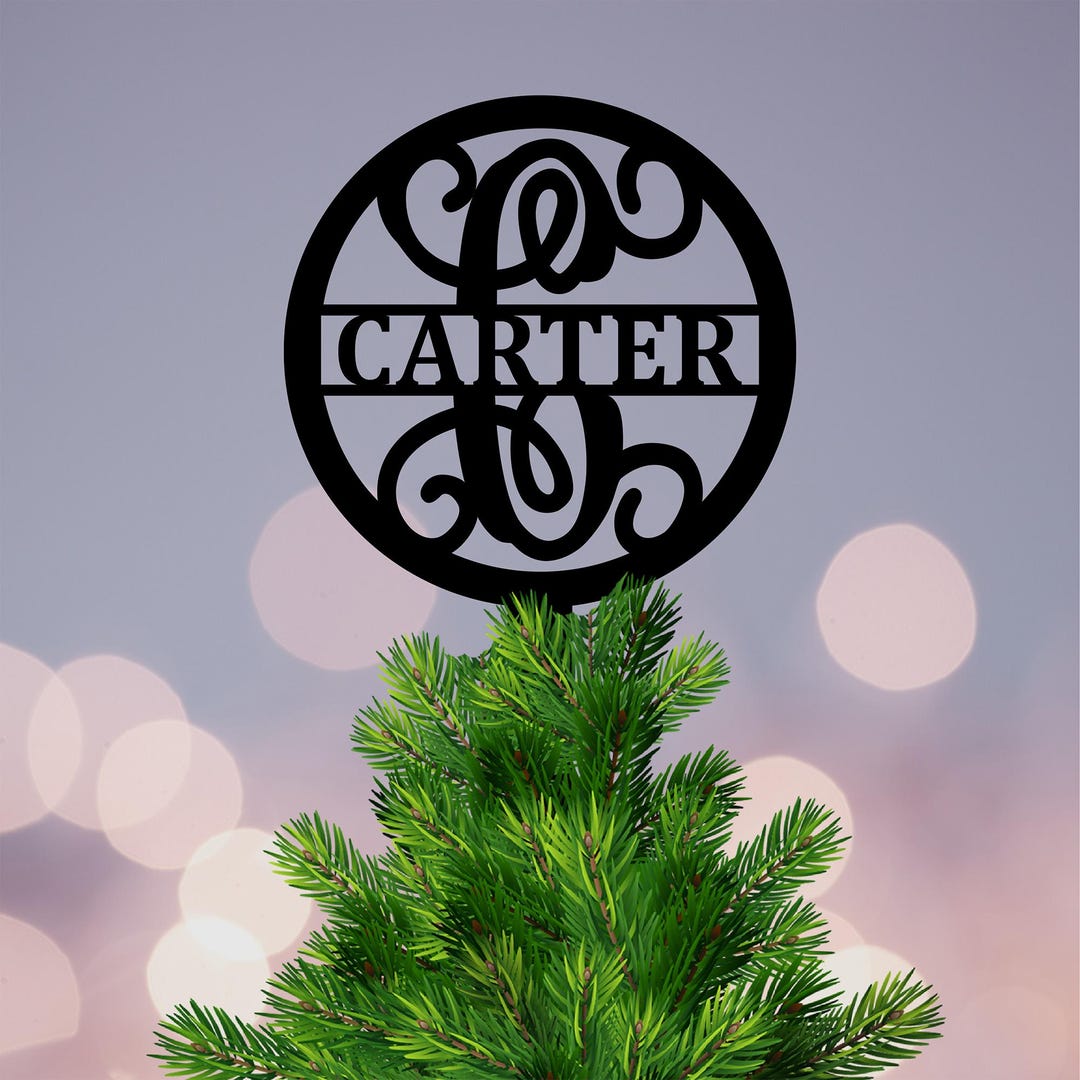 Personalized Christmas Tree Topper Customized Name and Wording ...