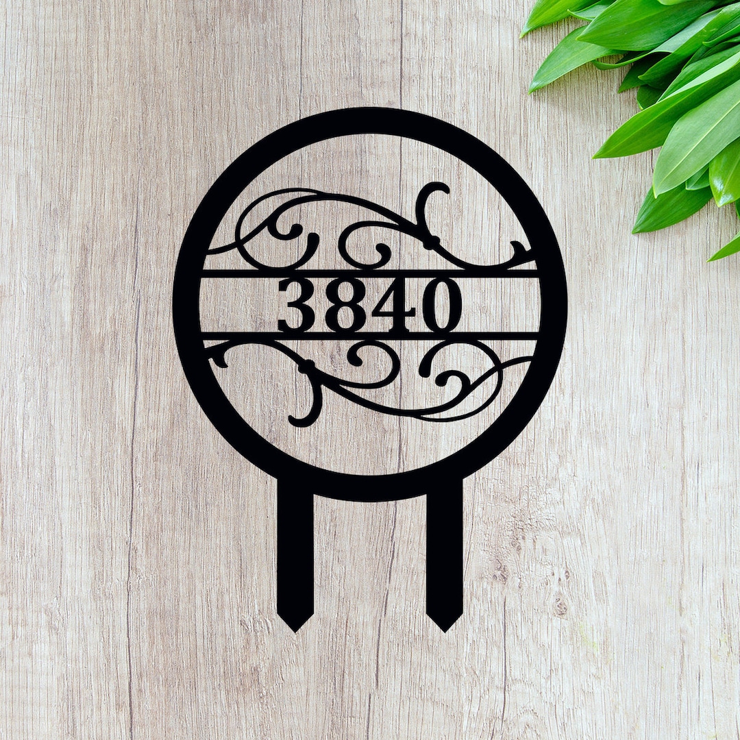 Custom Address Sign for Yard - Personalized House Numbers Plaque With ...