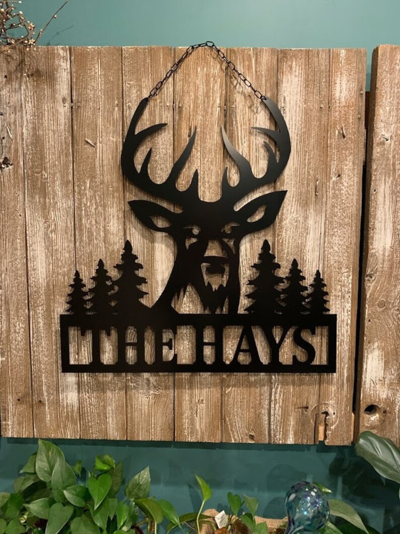 Customized Deer Head Decor Last Name Deer Head Sign | Etsy