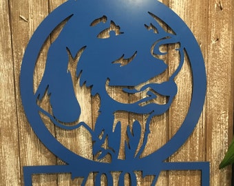 Golden Retriever Address Sign - Etsy