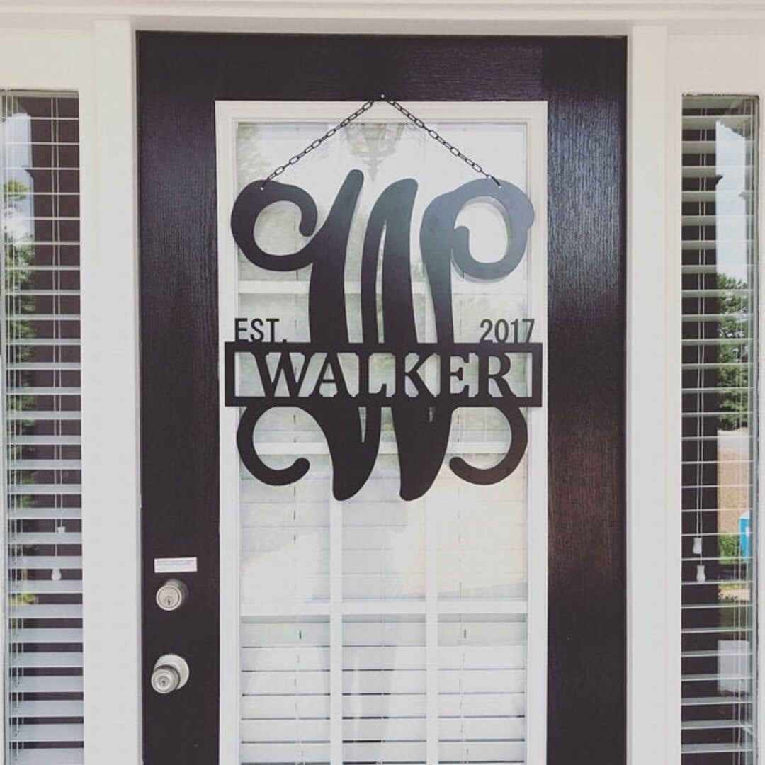 Initial Last Name and Established Sign Family Name Sign for - Etsy