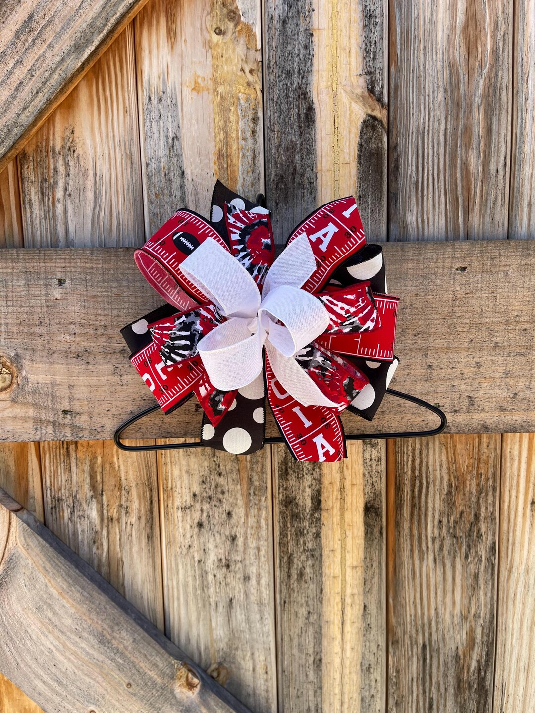 Georgia Bulldog Christmas Tree Topper Bow, UGA Christmas Ornament Bow ...