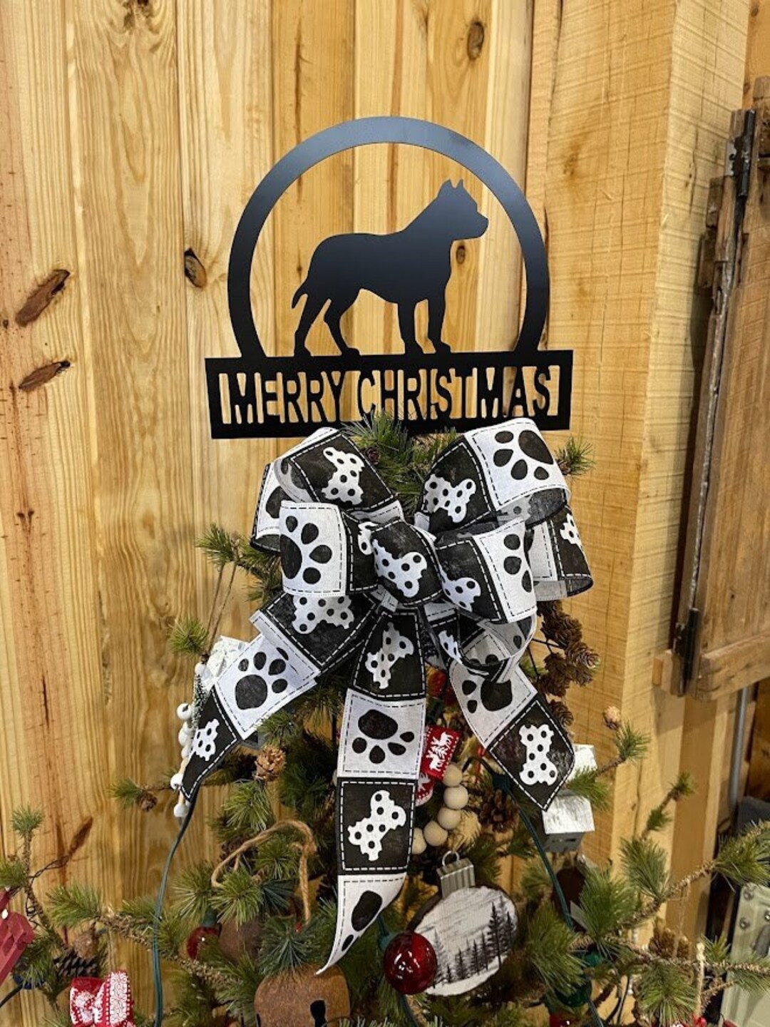 Customized Dog Silhouette Christmas Tree Topper - Christmas Gift for ...