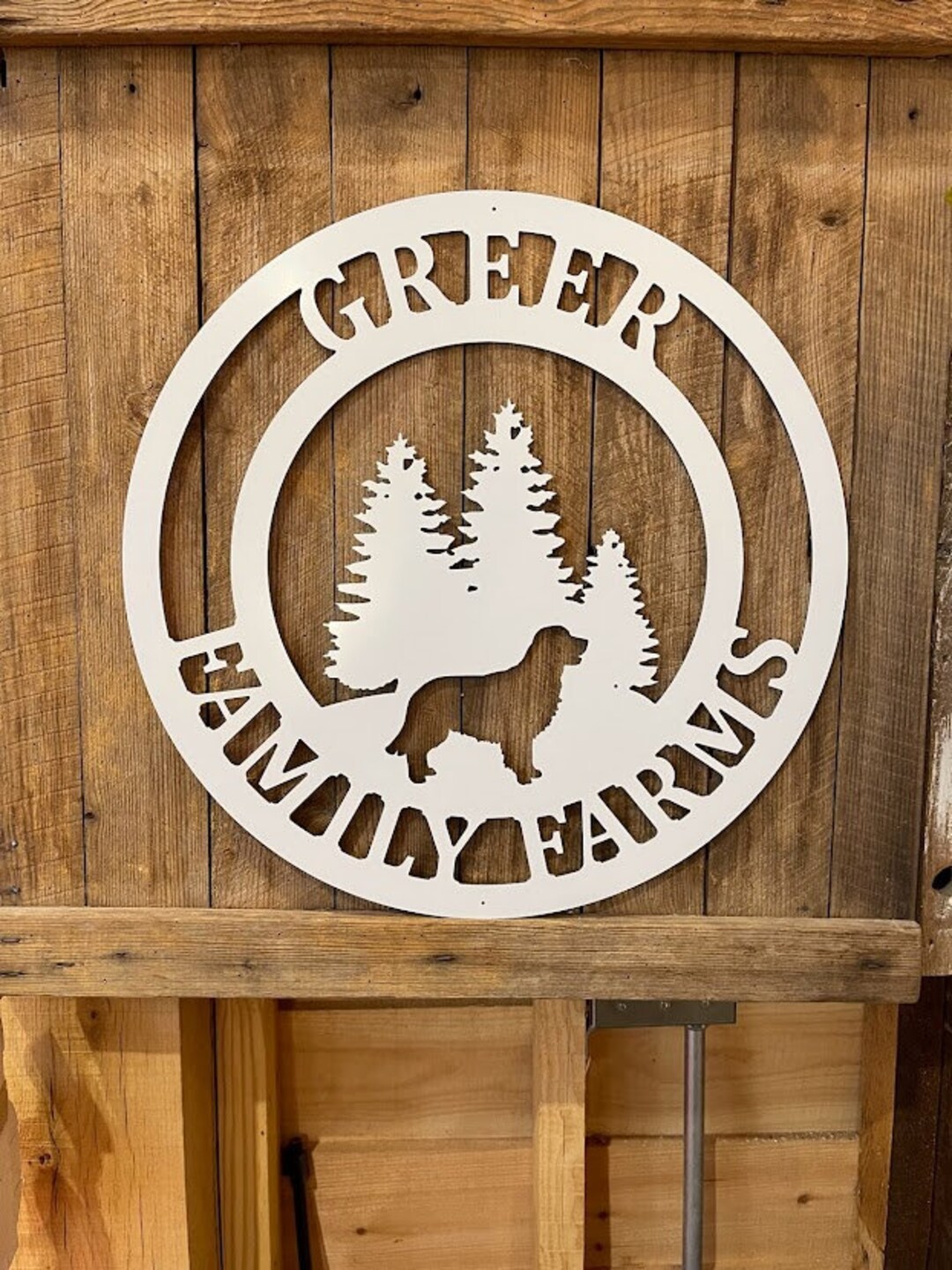 Custom Metal ACM Farm Dog and Tree Design Wall Art or Garden - Etsy