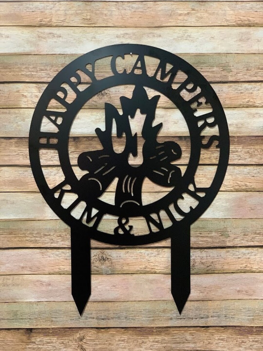 Personalized Fall Bonfire Metal ACM Yard Art Perfect Fall Yard Decor ...