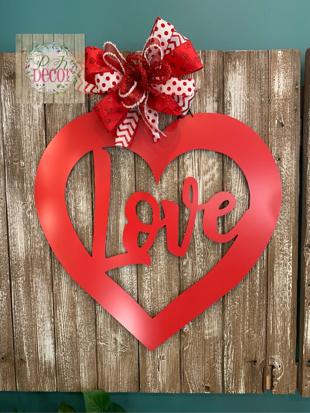 Heart Sign Wedding Love Sign Valentines Day QUICK Ship Red Heart Decor ...