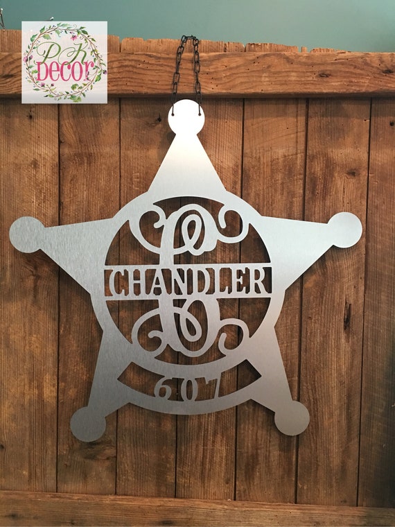 Customized Sheriff Badge Decor Personalized Sheriff Star - Etsy