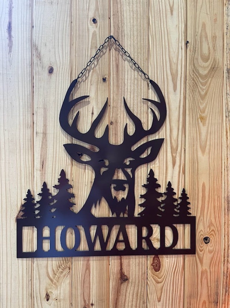 Customized Deer Head Decor Last Name Deer Head Sign | Etsy